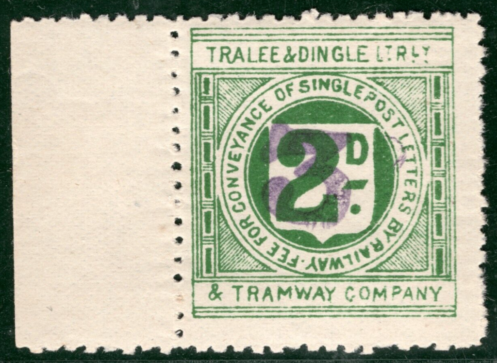 GB Ireland TRALEE & DINGLE LIGHT RAILWAY TRAMWAY Letter Stamp 3d Mint ...