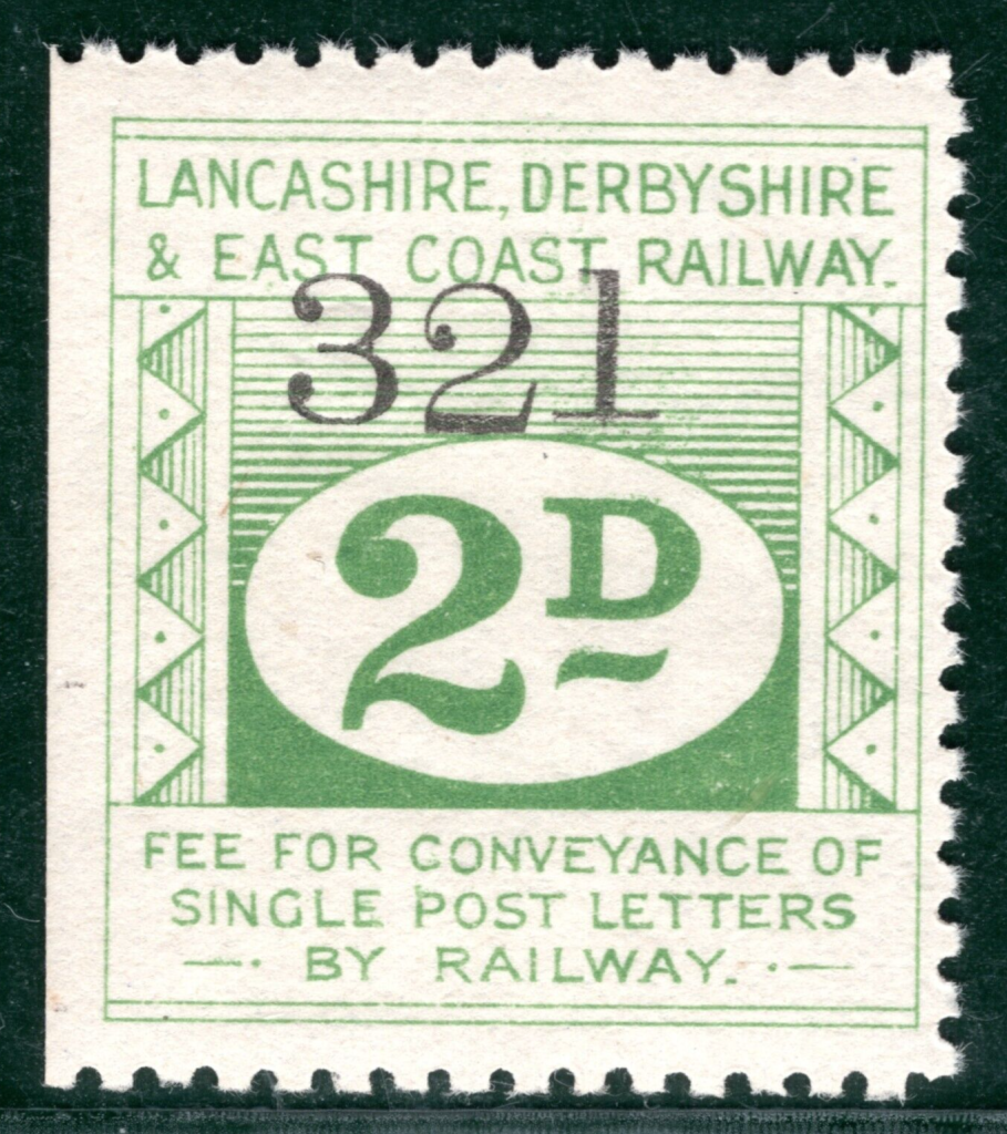 GB LD&ECR Railway Letter Stamp 2d Lancs Derbys East Coast Mint MNH ...