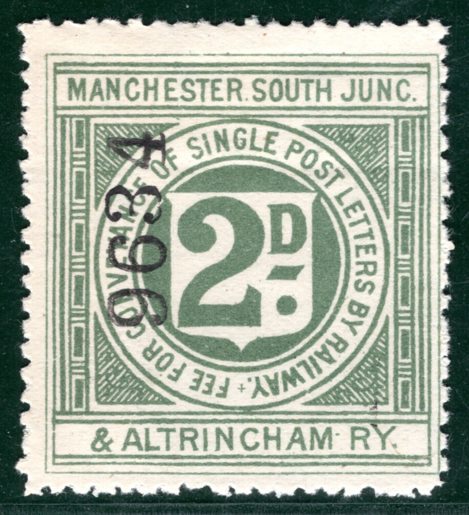 GB MANCHESTER SOUTH Jct ALTRINCHAM RAILWAY Letter Stamp 2d MSJAR 1918 ...