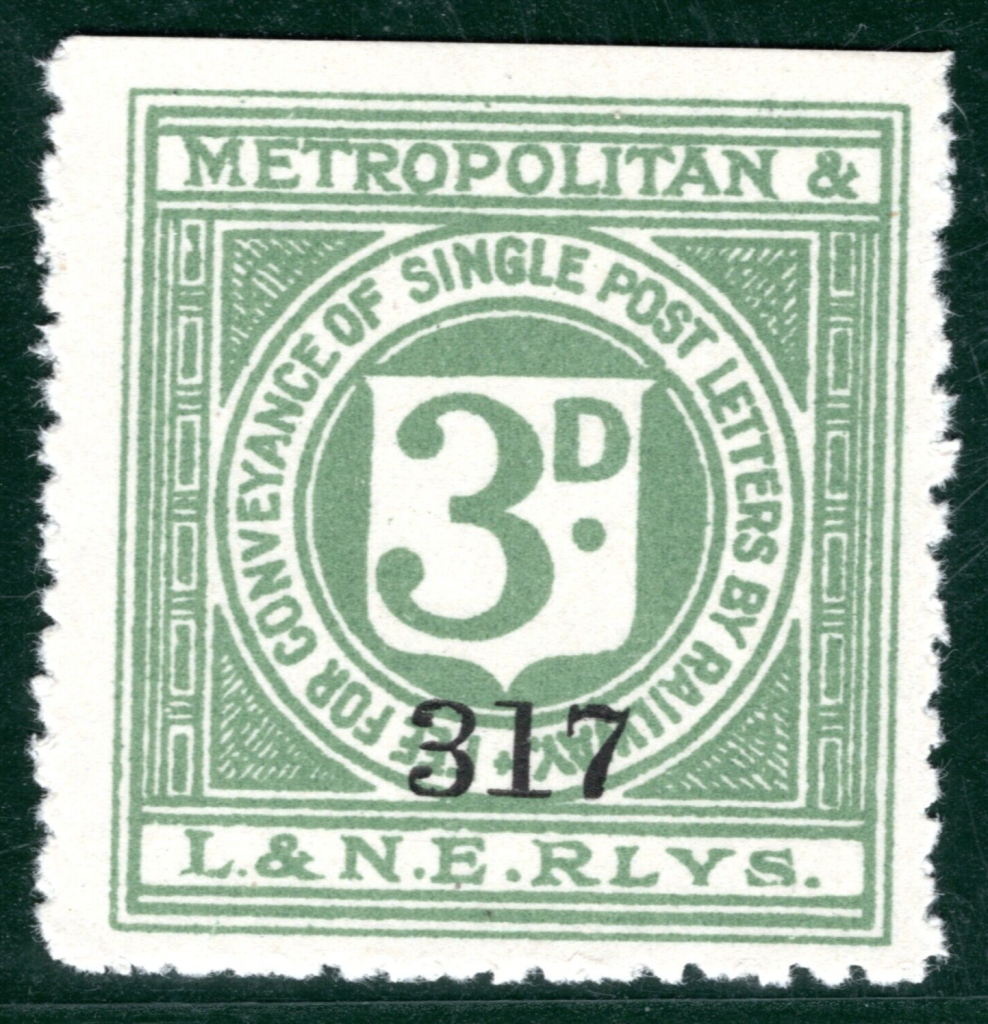 GB M&LNER RAILWAY Letter Stamp 3d *METROPOLITAN & LNER* Mint MNH ...