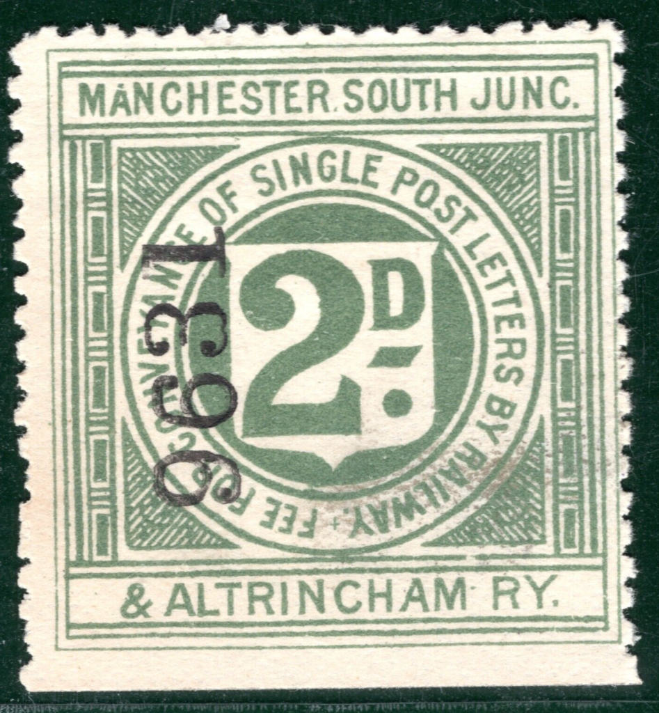 GB MSJ&AR RAILWAY Letter Stamp 2d MANCHESTER ALTRINCHAM (1918) MNG ...