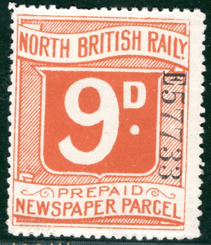 GB Scotland NORTH BRITISH RAILWAY Newspaper Parcel Stamp 9d NBR Mint ...