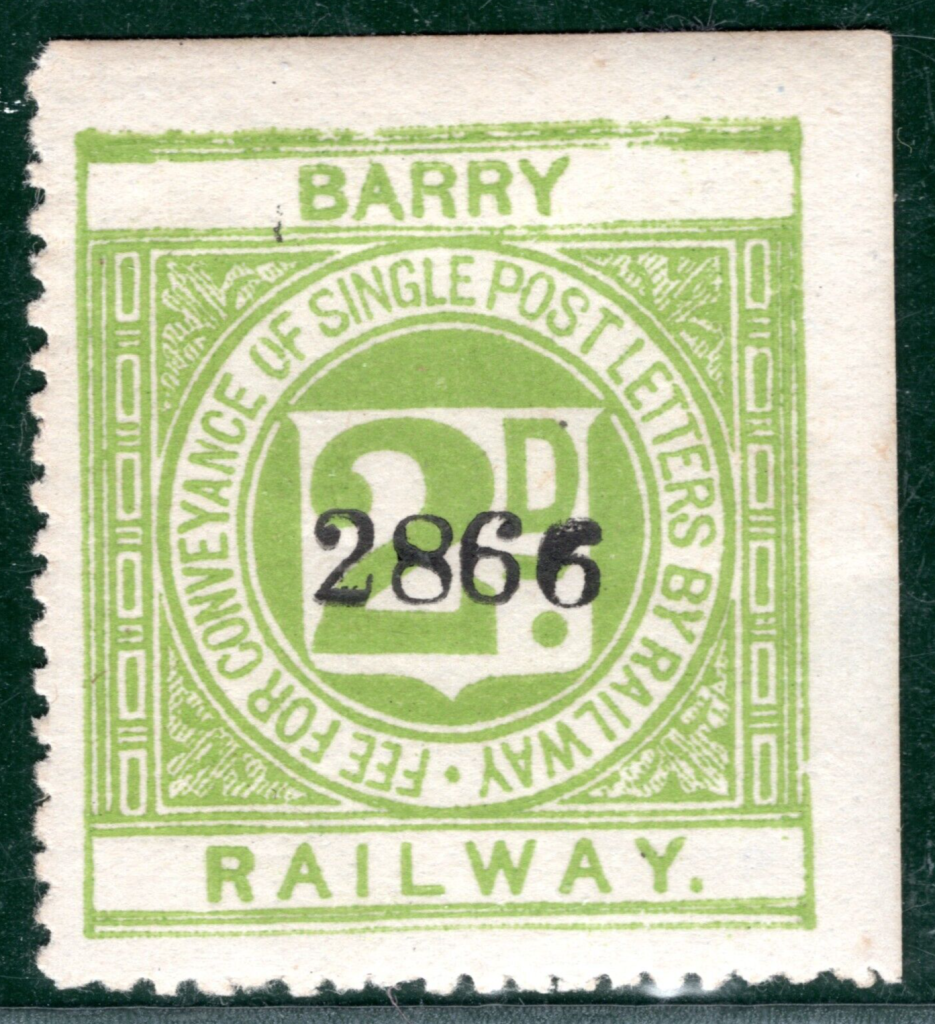 GB Wales *BARRY RAILWAY* Letter Stamp 2d Mint {samwells}LIME12 ...