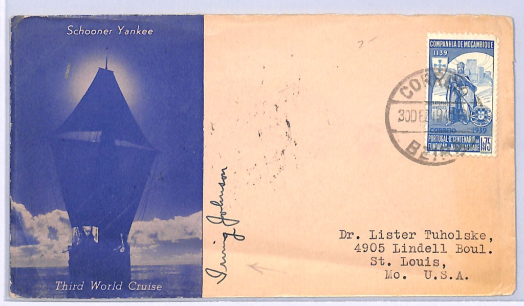 MOZAMBIQUE *SIGNED* SAILING Cover SCHOONER YANKEE World Cruise Beira ...